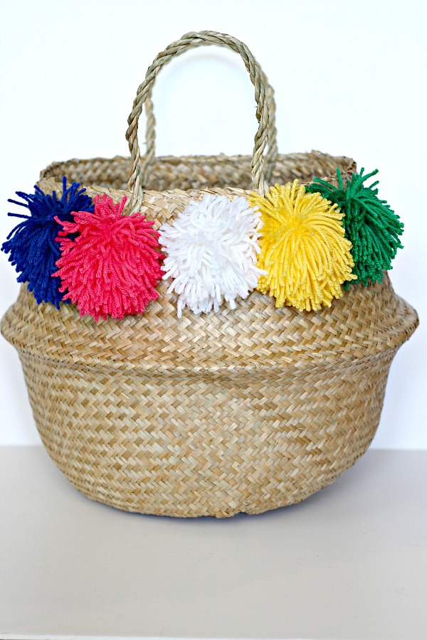 LOOK FOR LESS: DESIGNER POM POM BASKET | Dimples and Tangles