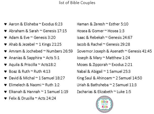 Bible Couples Match Me | Bible Fun For Kids