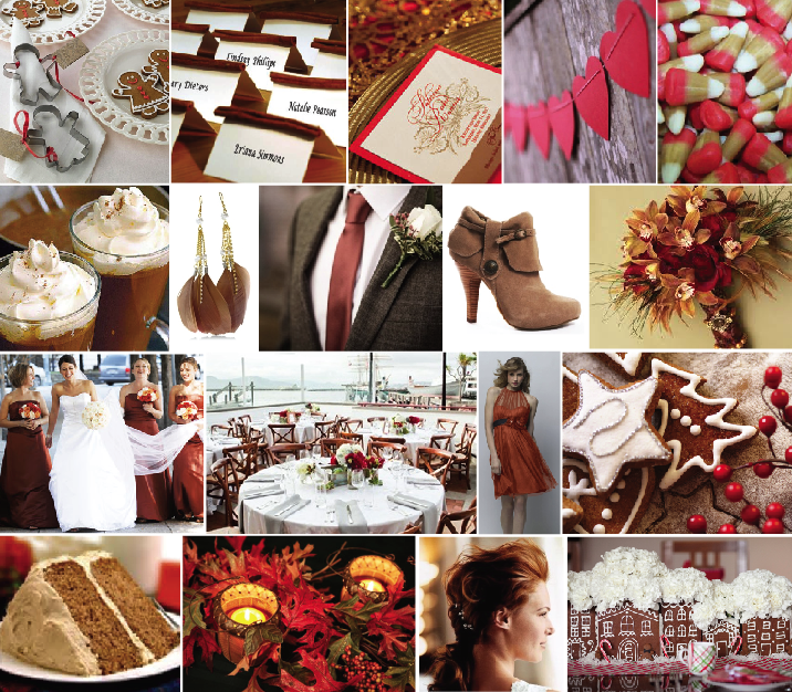 Ideas by Andrea: Winter Color Combo: Red, White, & Gingerbread Brown