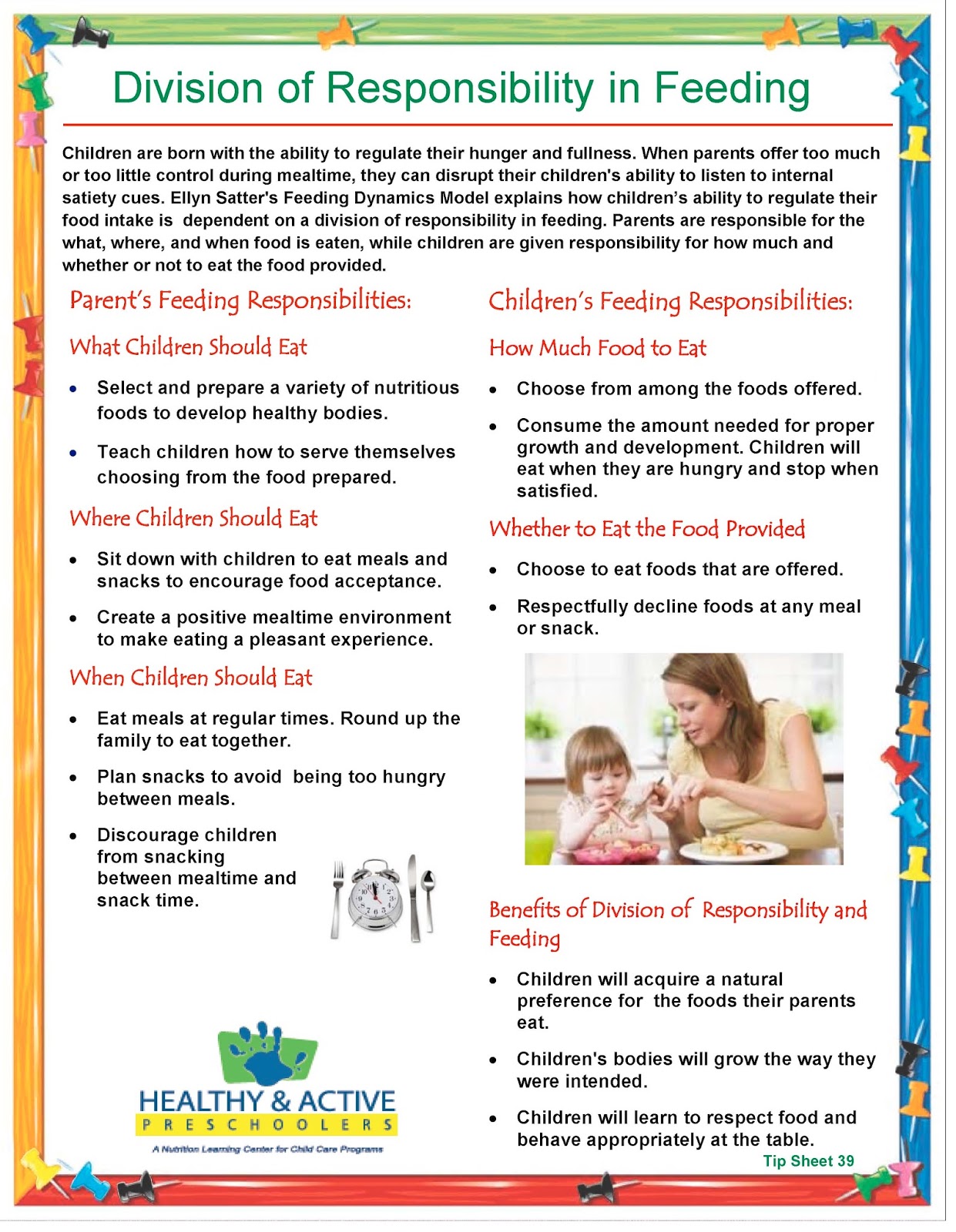 The Westmont Montessori School: Division of Responsibility at Mealtimes The Westmont Montessori School: Division of Responsibility at Mealtimes