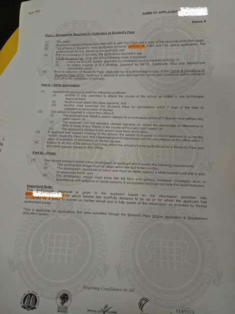 Yoon‘s House: Collecting Student Pass at ICA Building (Singapore)