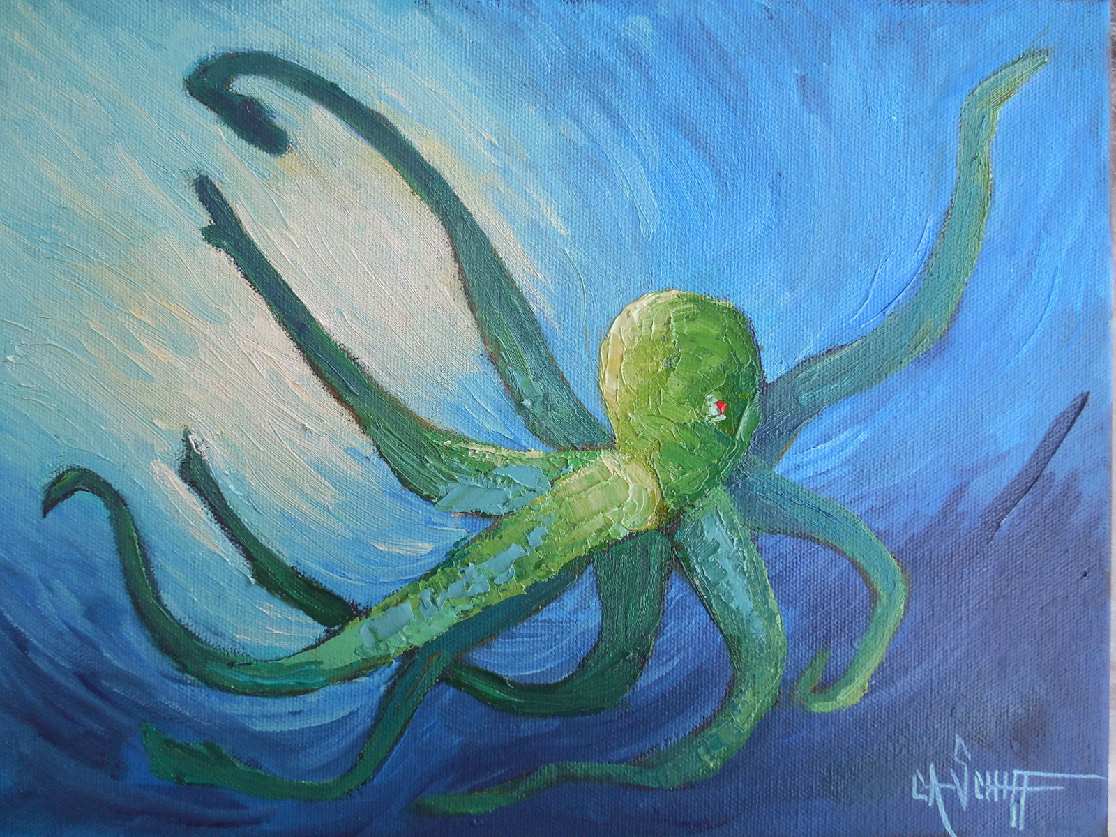 Octopus Oil Painting