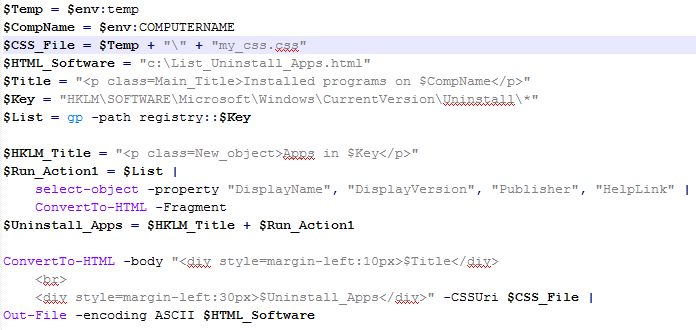 Powershell Tip : Export registry values to HTML | Syst & Deploy