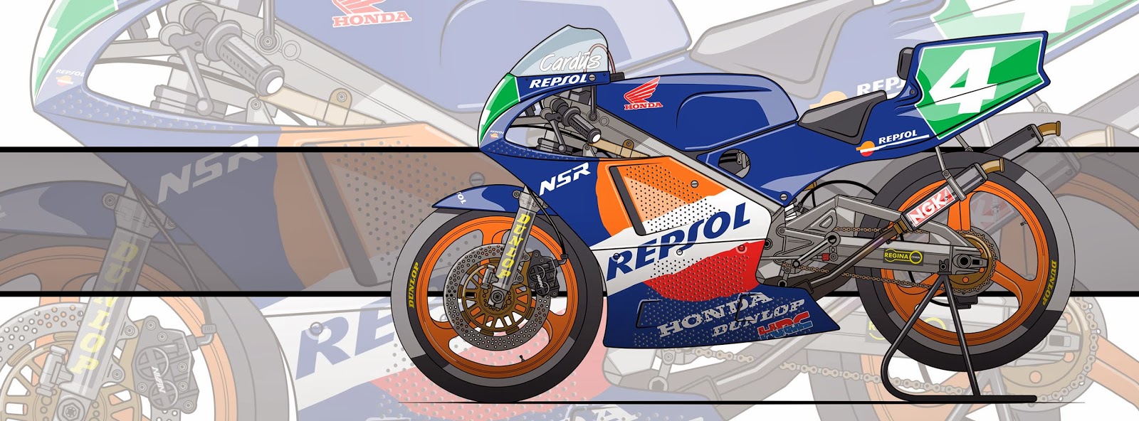 Racing Cafè: Motorcycle Art - Honda NSR 250 GP 1990 by Evan DeCiren