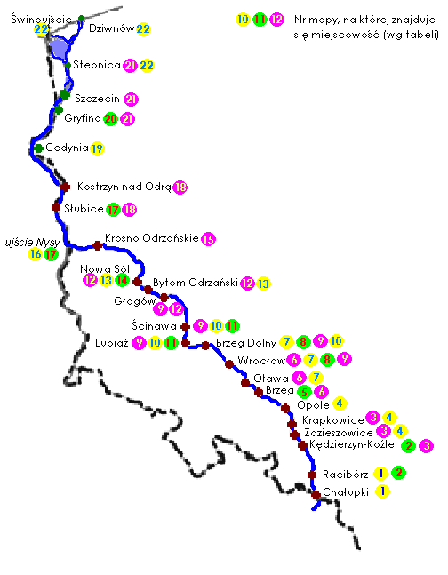 Mapy szlaków rowerowych: Rowerowy Szlak Odry - mapy