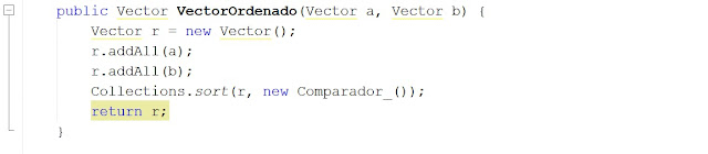 Función que retorna un vector ordenado en Java (Fusionar dos vectores) Función que retorna un vector ordenado en Java (Fusionar dos vectores)