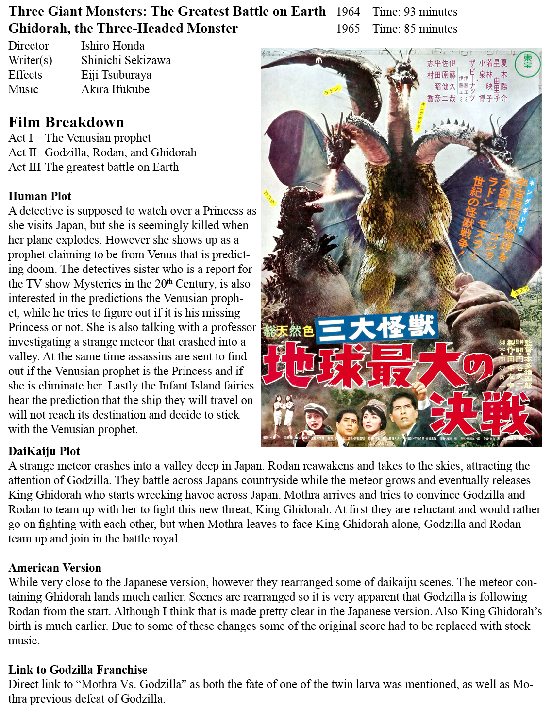 Joker Cluster: Ghidorah, The Three Headed Monster