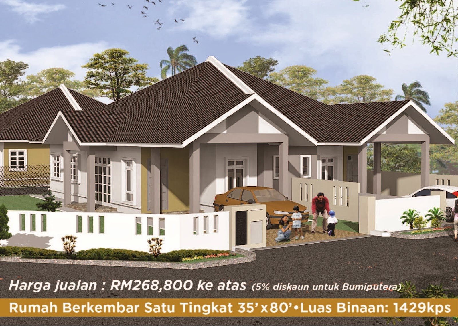 Taman Koperat Perdana: RUMAH BERKEMBAR SATU TINGKAT 35' x 80'