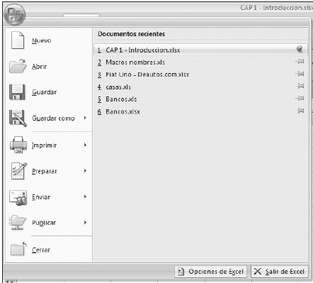 APRENDE EXCEL FACIL: EL BOTÓN DE OFFICE