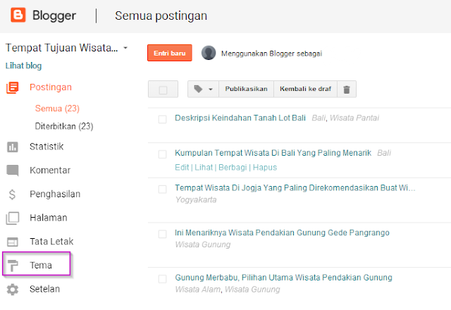 Cara Membuat Menu Di Blogger Atau Blogspot - Fezarzone