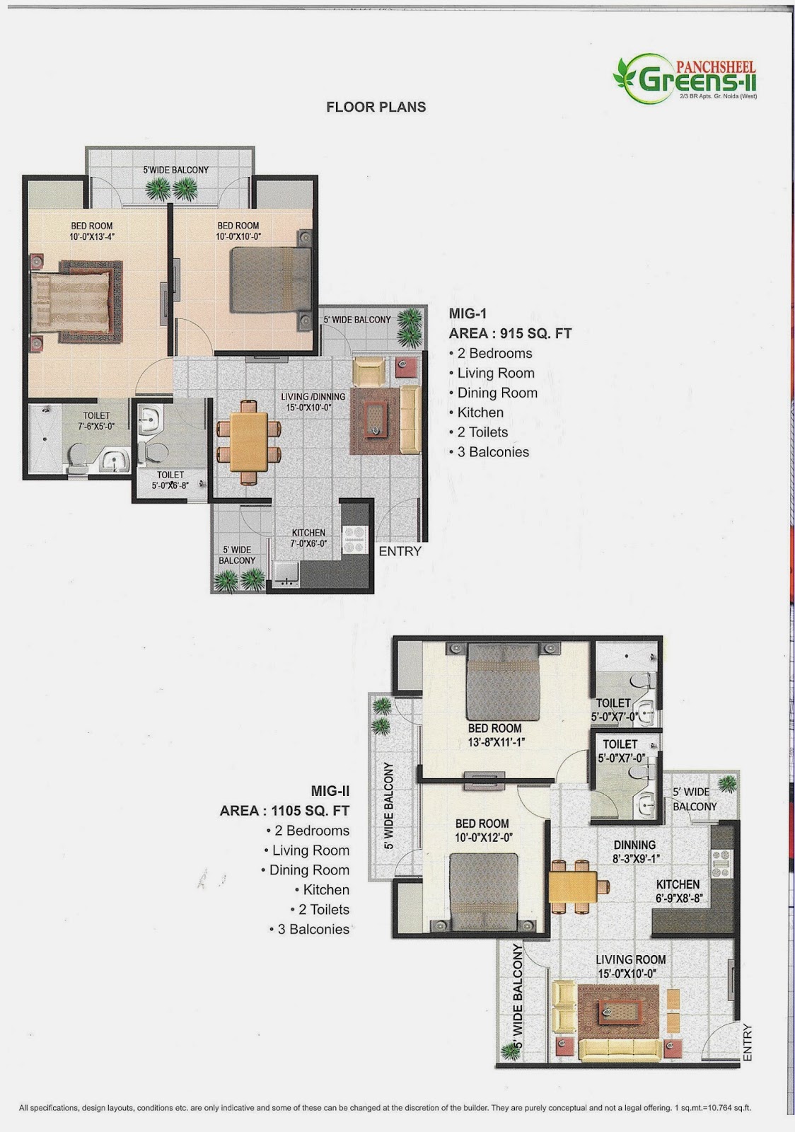 PANCHSHEEL GREEN- 2: Flat Layout Plan