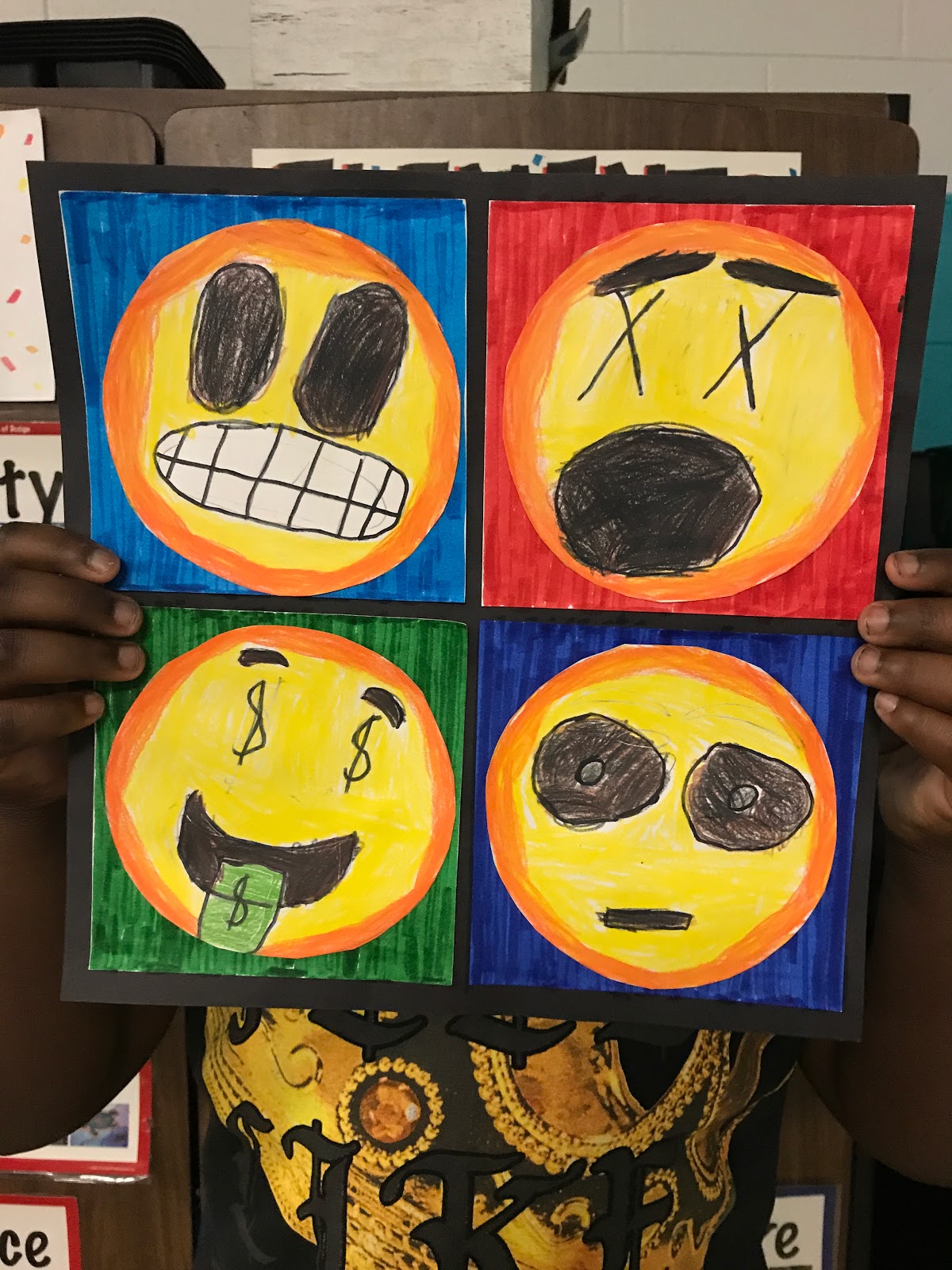 Elements of the Art Room: 4th Grade Pop Art Emojis 😄