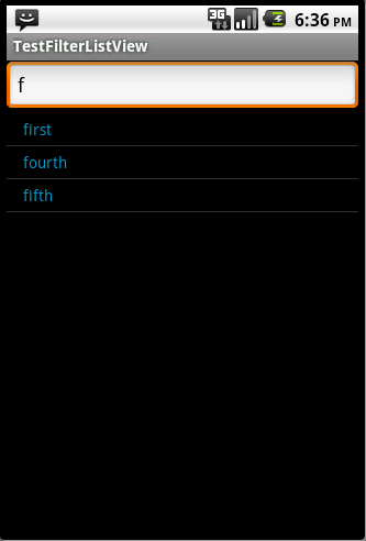 Android Search Filter list view