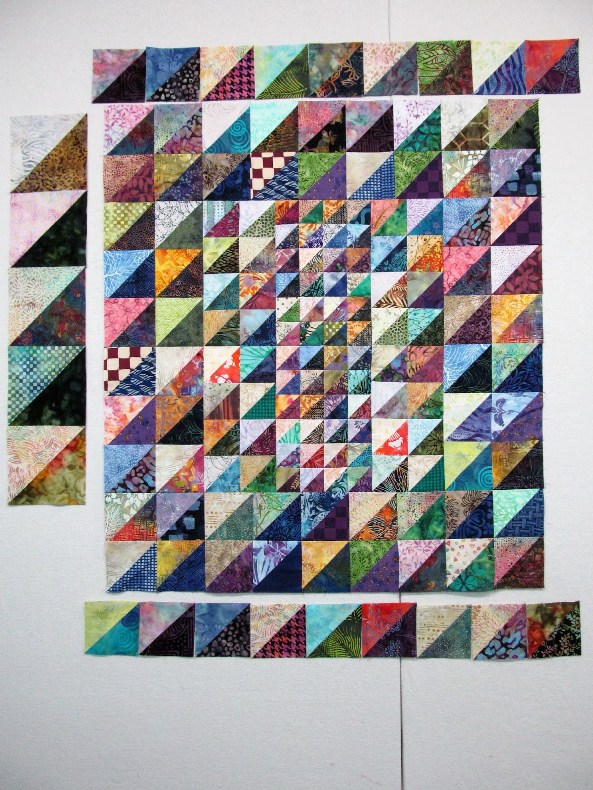 Exuberant Color : First Triangle quilt..............