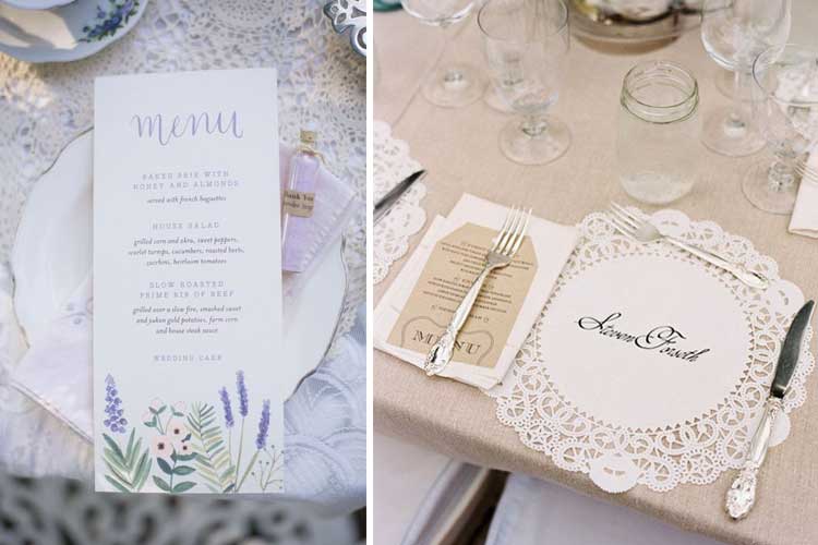 Marzua: El diseño del menú en la decoración de las bodas