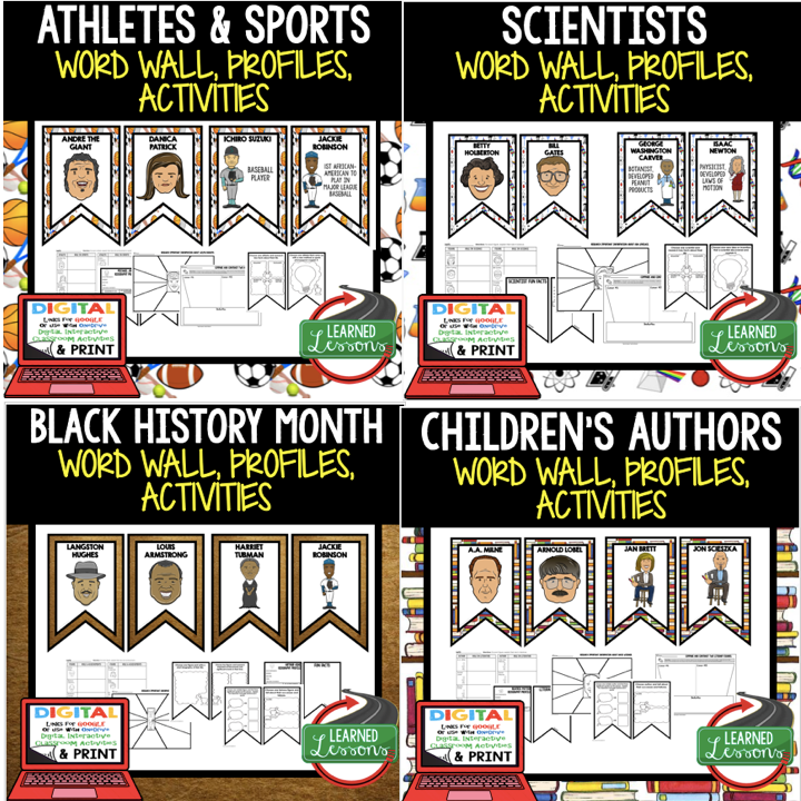 Word Wall BUNDLE, Profiles & Activity Pages (History) Digital Google ...