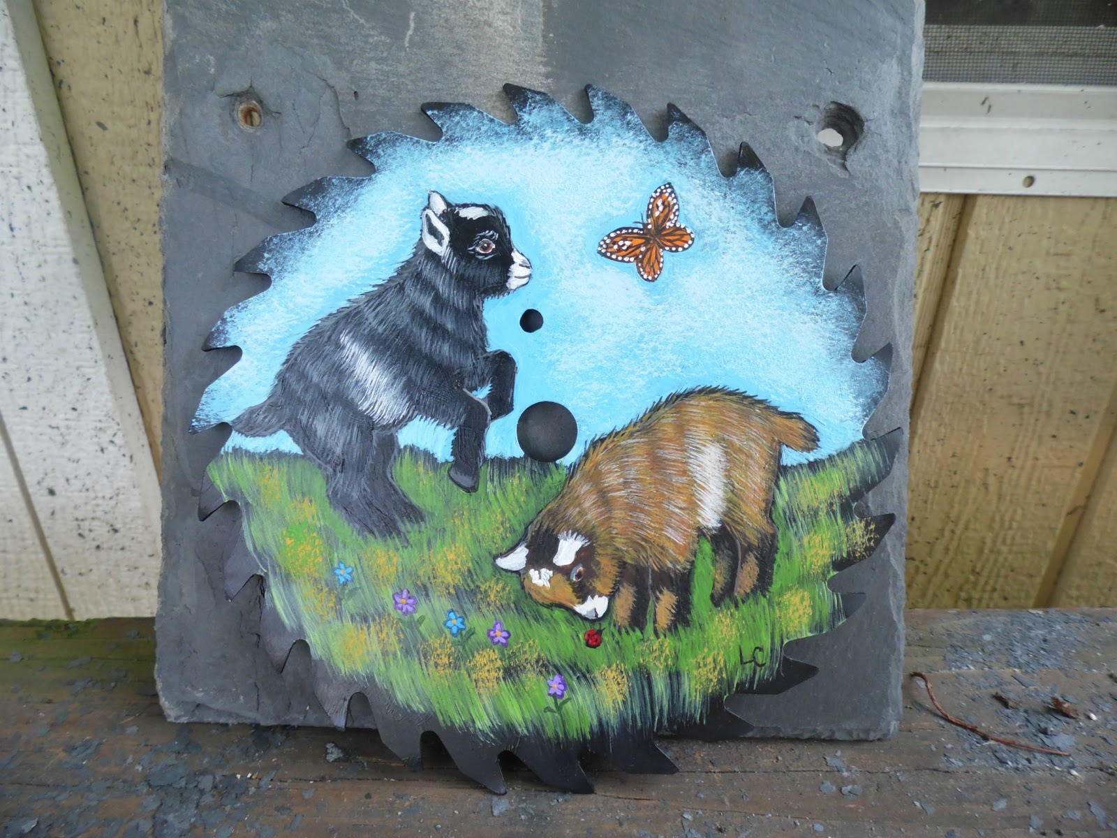 Phils4winds; paintings on Wood and Slate : Painted SAWS...