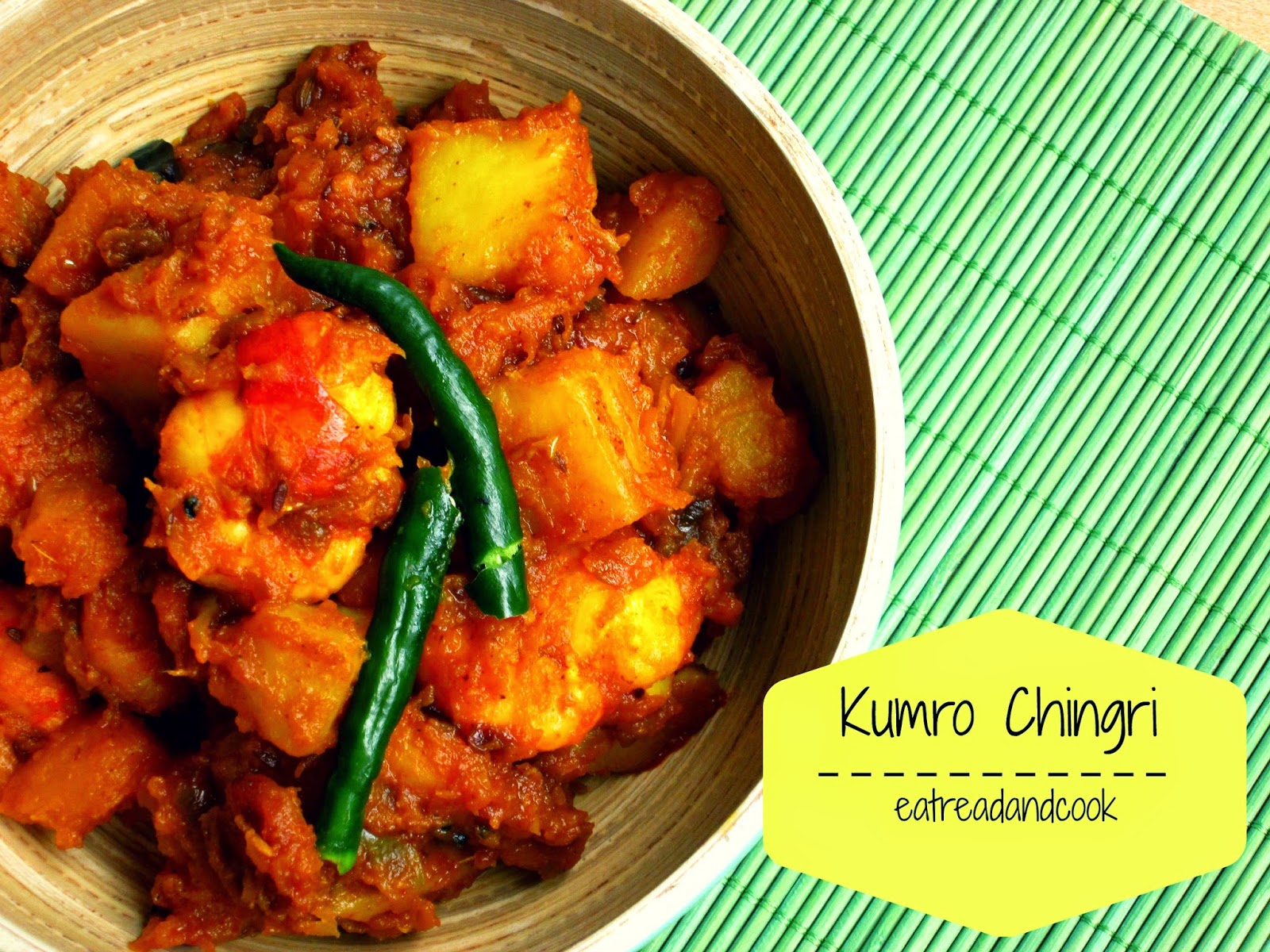 Kumro Chingri / Pumpkin With Prawns