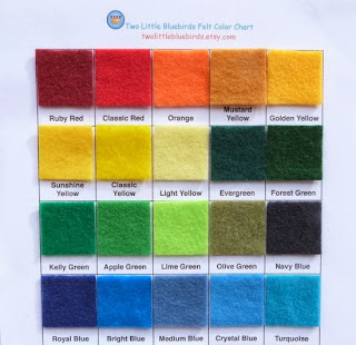 Two Little Bluebirds: Felt Color Chart