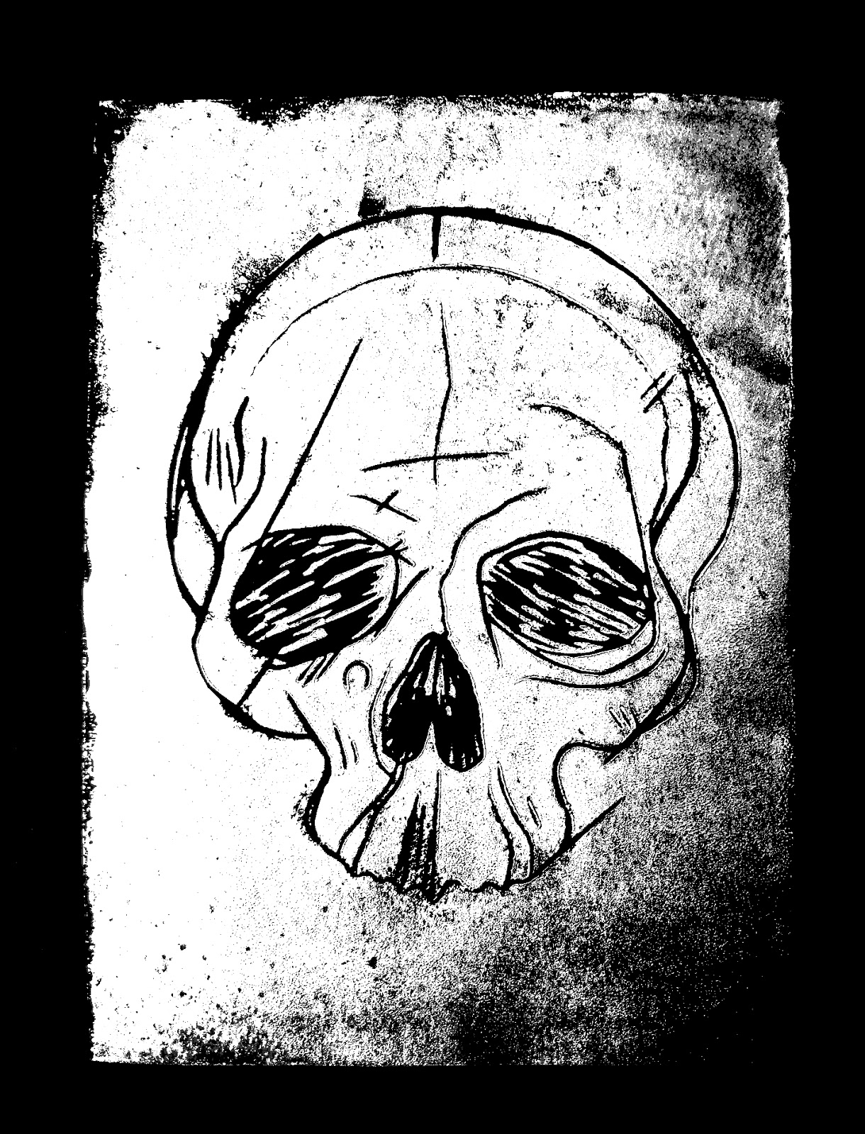neilshrubb.blogspot.com: Lino printing skull