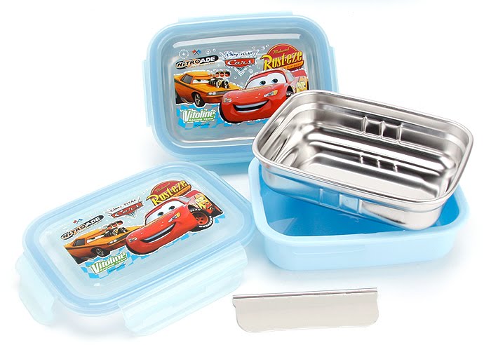 My Noble Baby: Disney Car Pixar 2pcs Stainless Steel Lunch Box Set ...