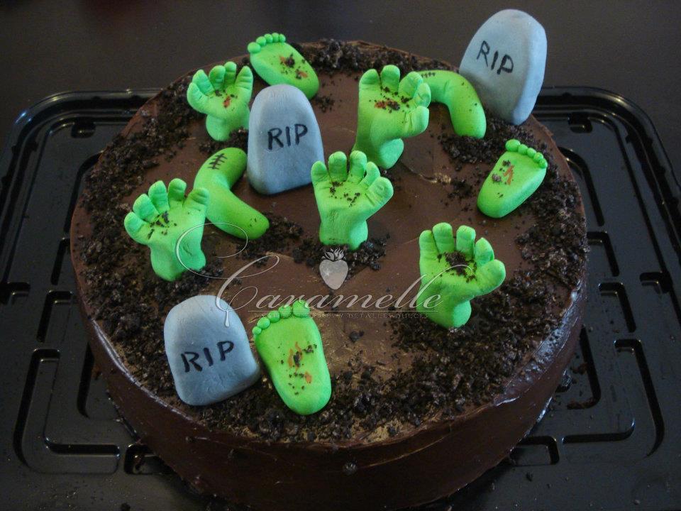 Caramelle Postres: Pastel de fondant - Zombies!