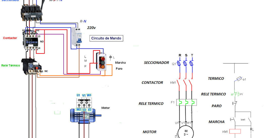 ARRANQUE DIRECTO MARCHA PARO ~ Esquemas eléctricos