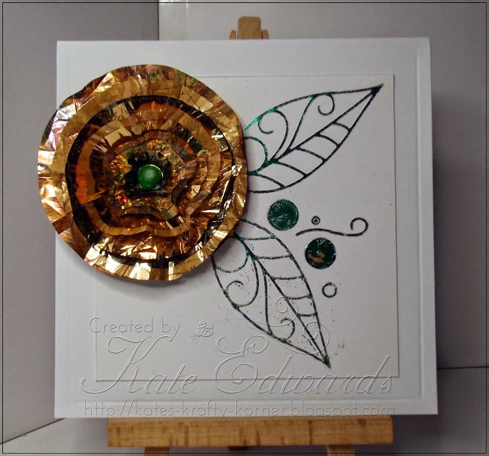 Following Foil Play : Foil flower with foiled leaves by DT member Kate