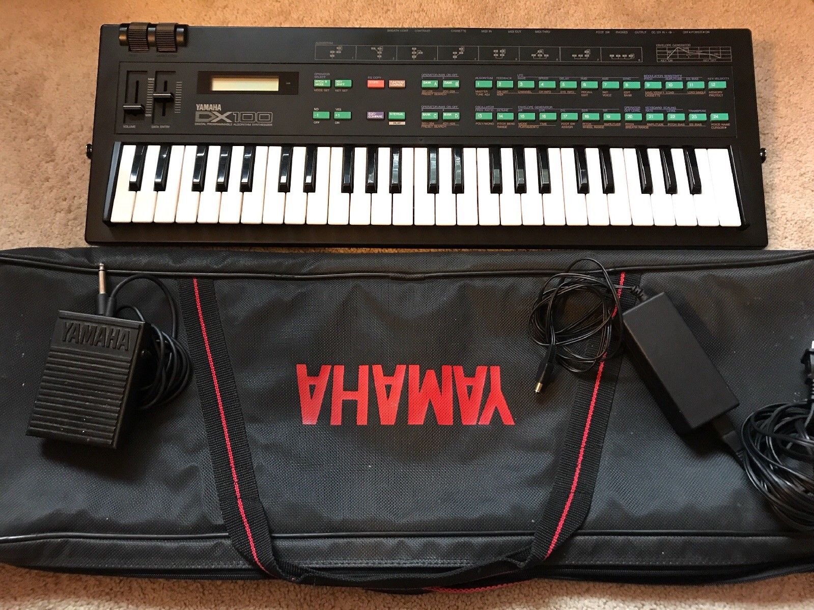 MATRIXSYNTH: Yamaha DX100 Keyboard Synthesizer w/ Red Print on Black ...