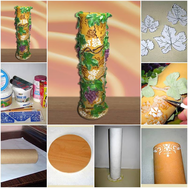 DIY Tiang Batu dan Pokok Anggur Guna Gelung Tisu ~ DIY Malaysia
