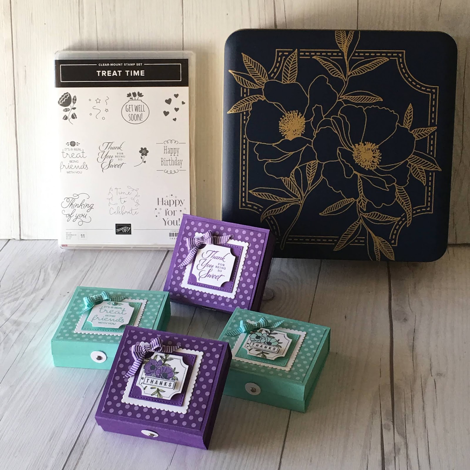 Stampin' Up! Darling Label Punch Box and coordinating Treat TIme ...