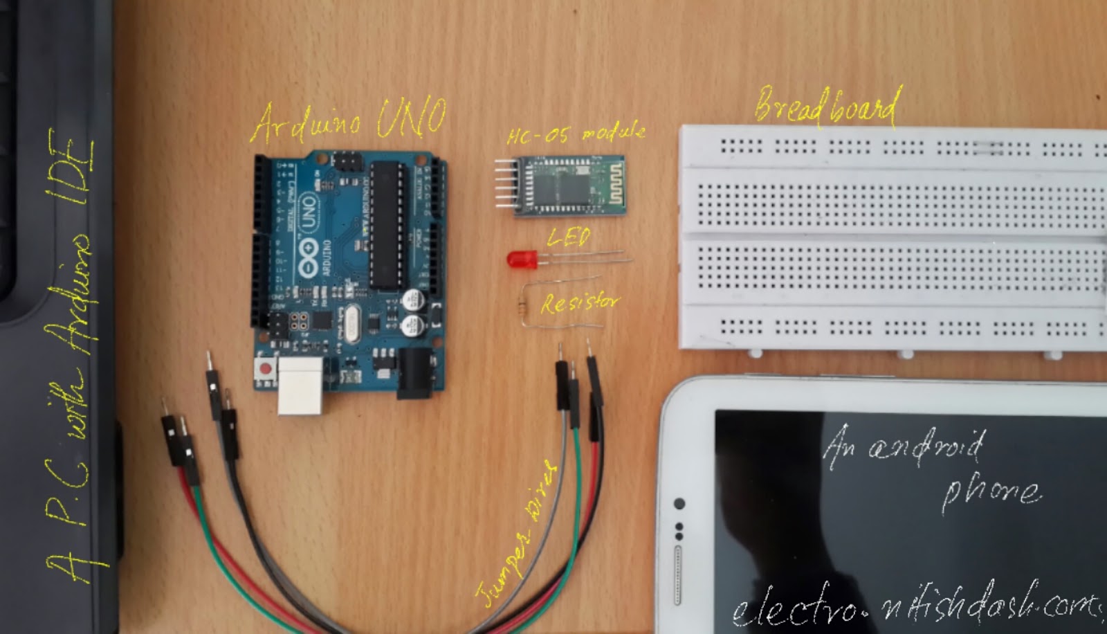 Using Hc 05 Bluetooth Module Control An Led With An Android Phone Arduino ~ Dash Electro