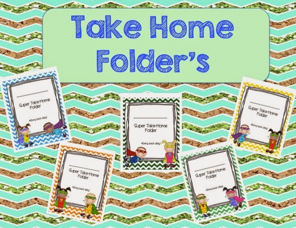 The Colorful Chalkboard: Back to School Take-Home Folder's