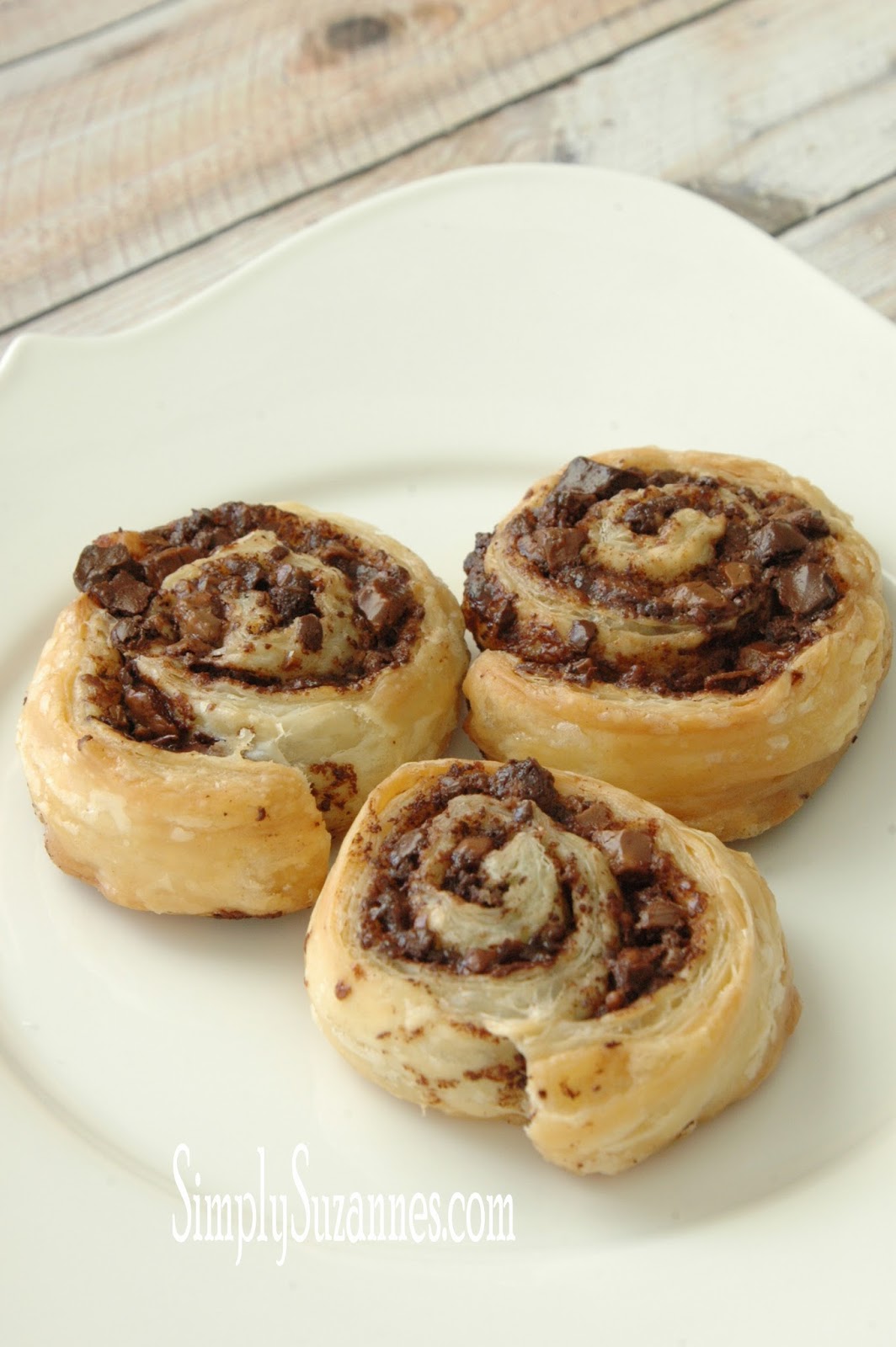 Simply Suzanne's AT HOME: chocolate & puff pastry pinwheels
