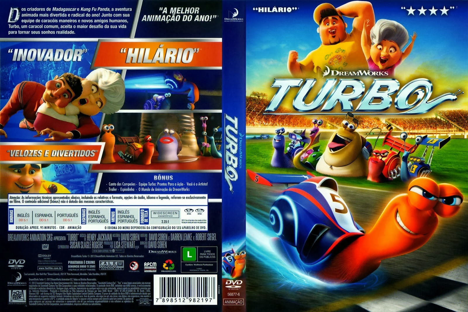 capas de filmes dvd: Turbo