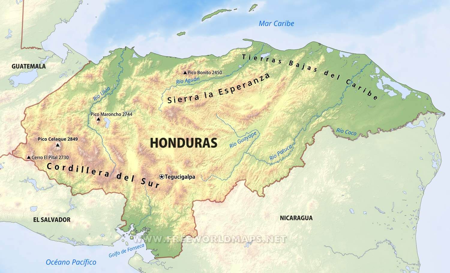 Mapas Geográficos de Honduras