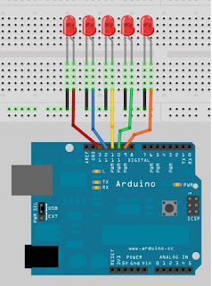 Tudo de Arduino: Sensor de Luminosidade (Arduino+Leds+LDR)