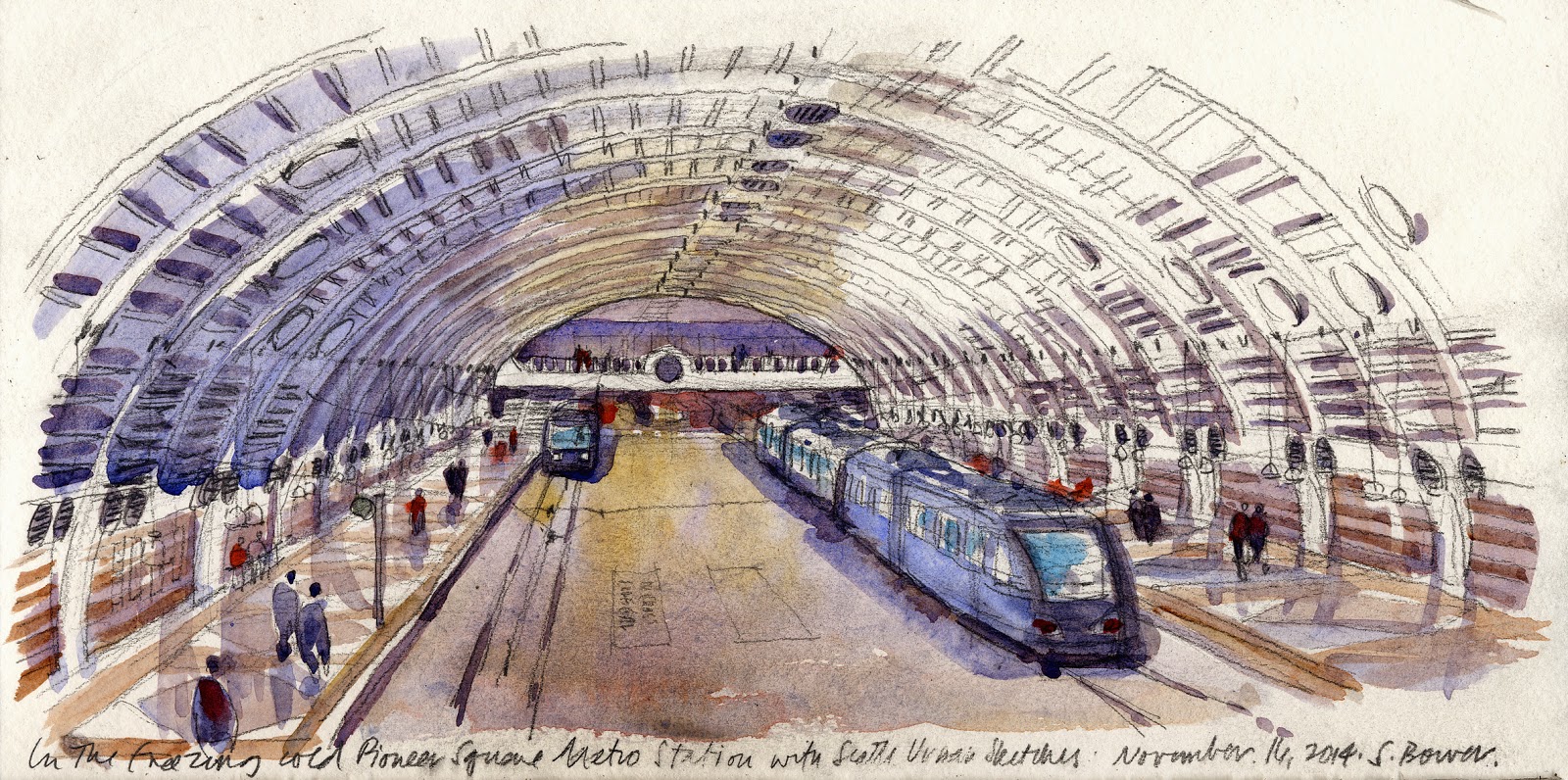 Urban Sketchers Seattle: Sunday Sketching in the COLD