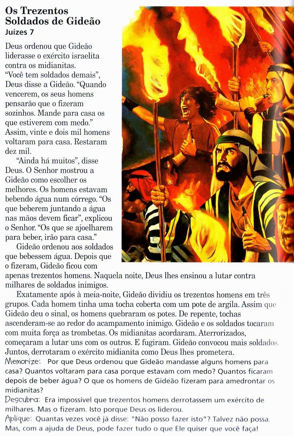 Escola Dominical Infantil: História: Os trezentos soldados de Gideão - CPAD