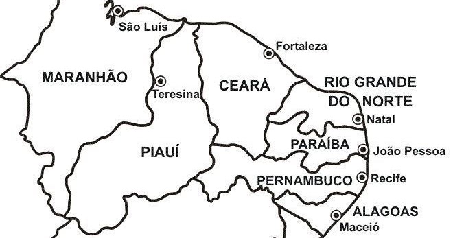 Blog de Geografia: Mapa da Região Nordeste com Estados e Capitais para ...