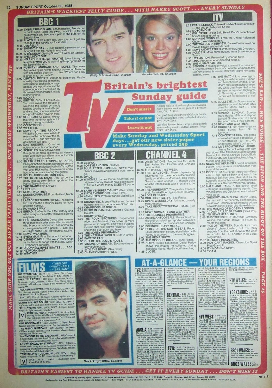 Sunday Sport Newspaper 30 October 1988