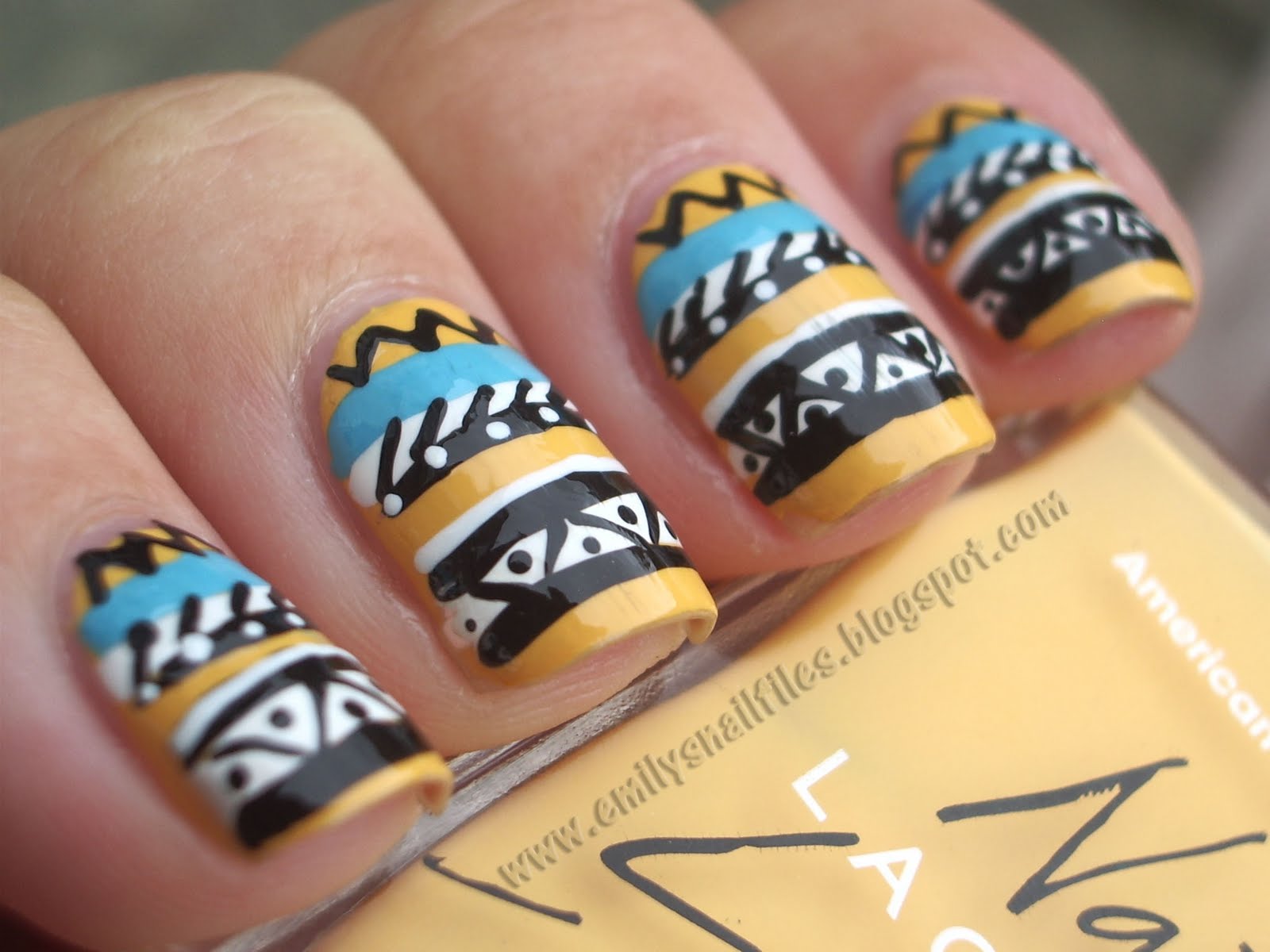Craft Nail: WAH nails' Aztec design, and a little bit of Glossy Box talk!