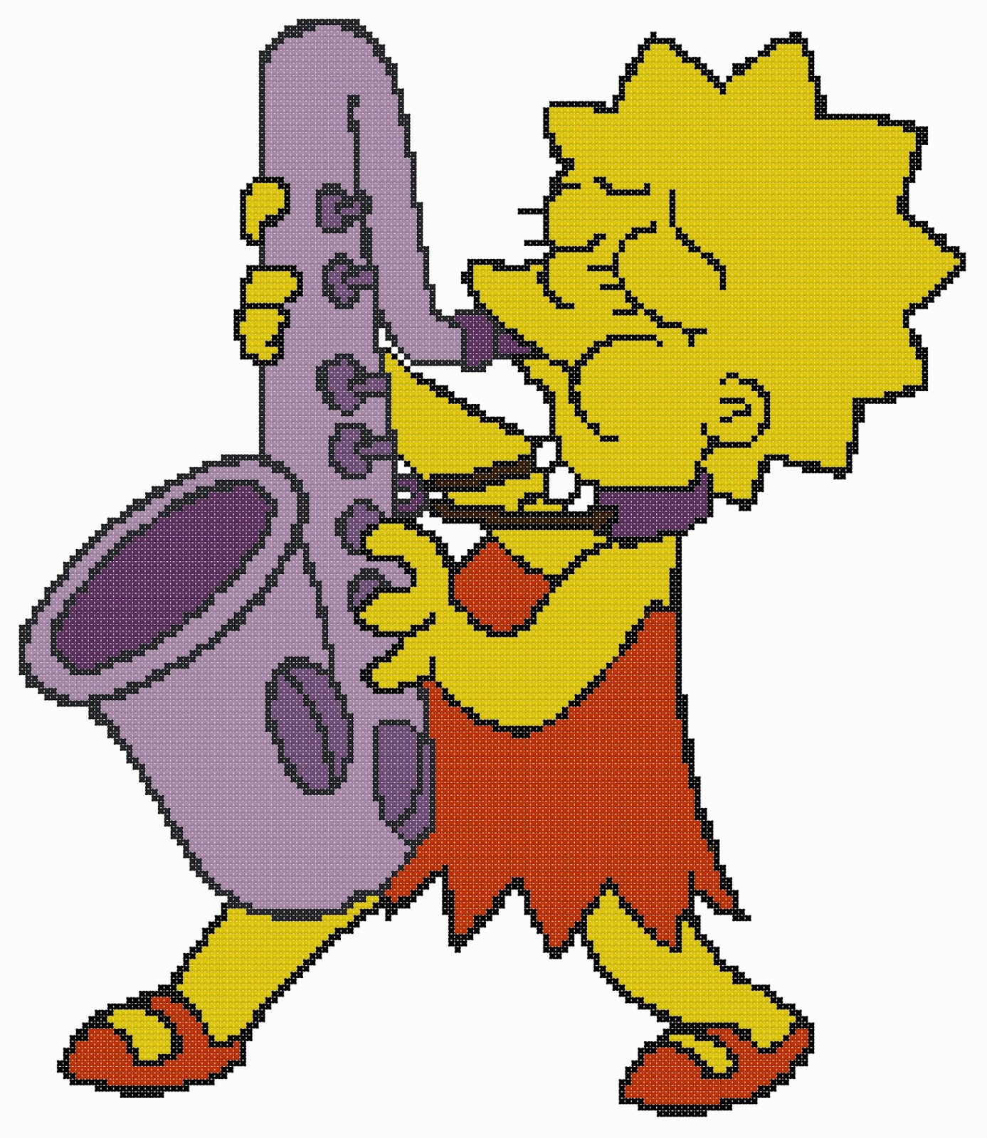 Cross Stitch Mania: Lisa Simpson Cross Stitch Chart Pattern