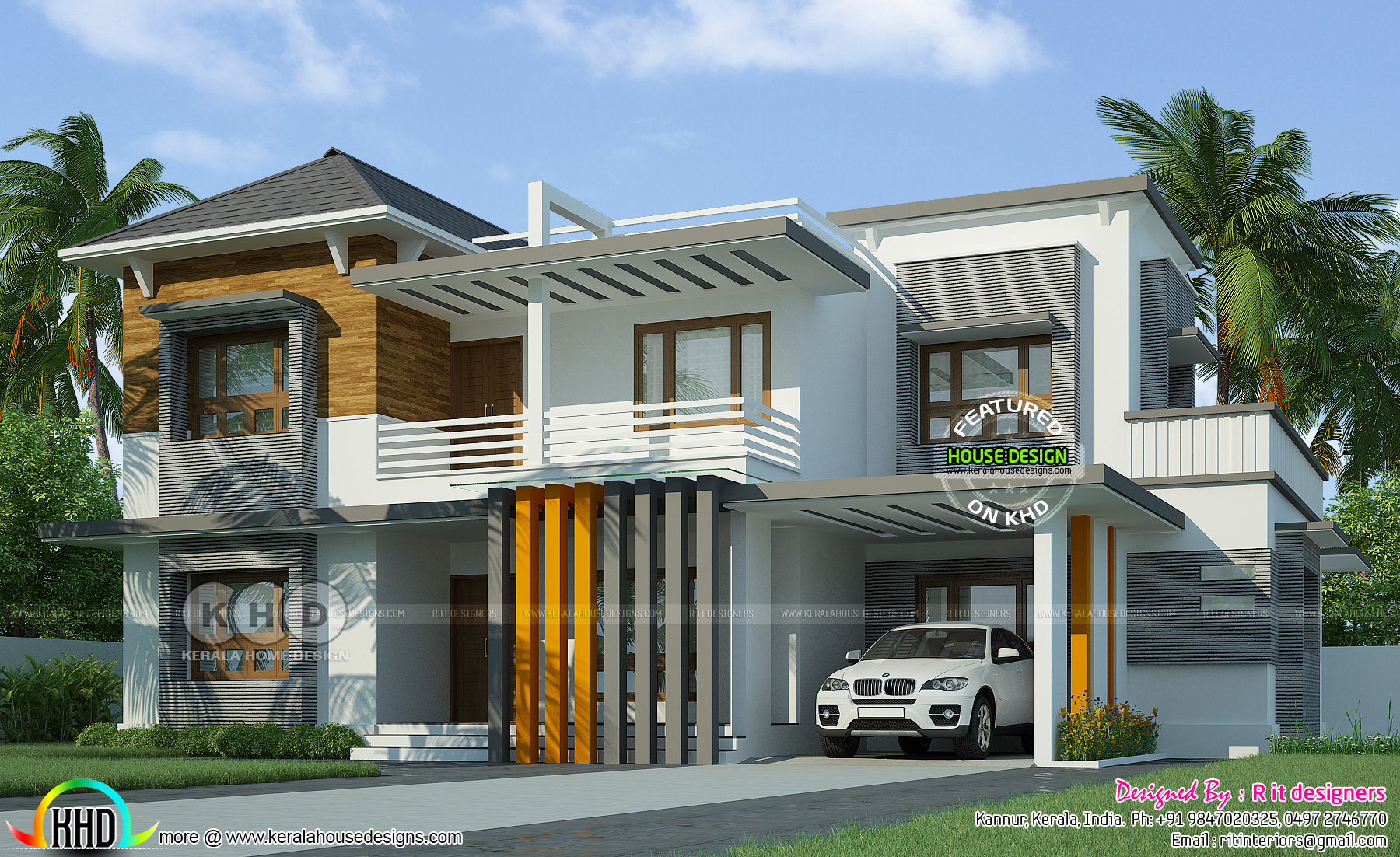 Contemporary 4 bedroom grand house - Kerala Home Design and Floor Plans ...