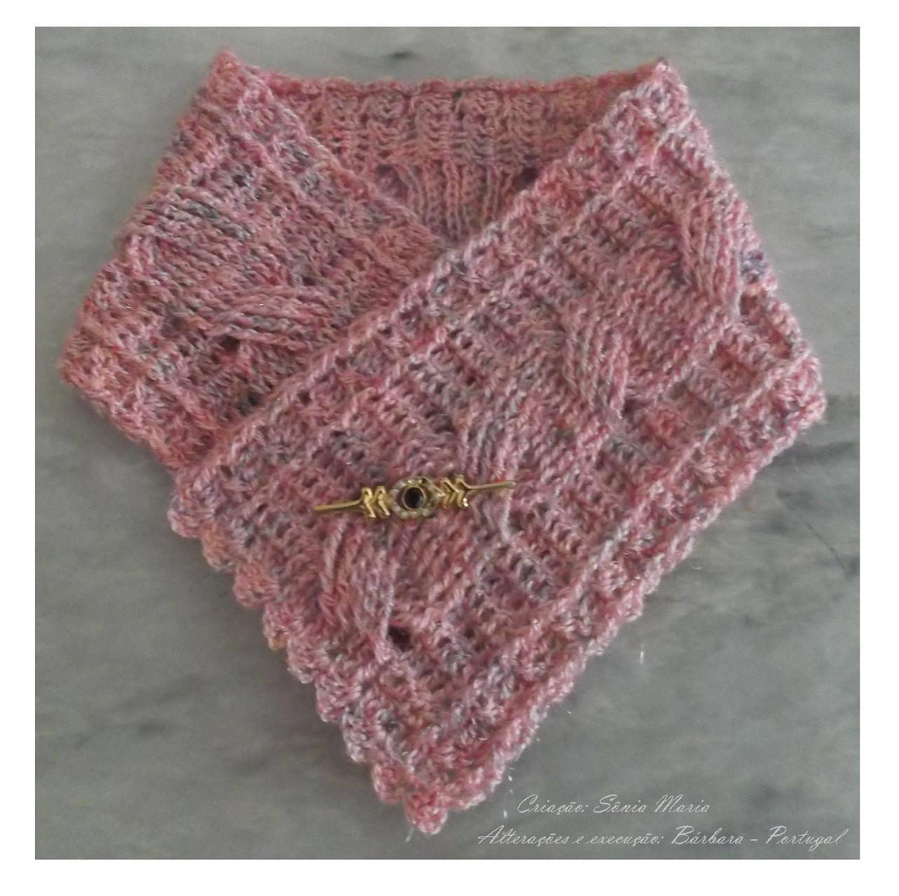 CACHECOL DE CROCHE 2 TRANÇAS - PONTO TRANÇA EM CROCHE - CACHECOL E ...