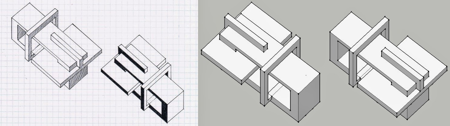 Hayley Haeri Kim - ARCH1101: EXP2. 12 Axonometric drawings + Sketchup