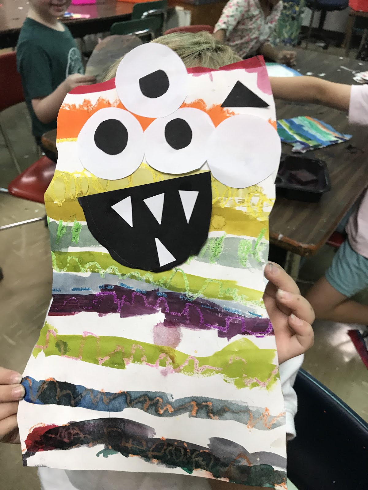 Elements of the Art Room: Kindergarten Line Painting Monsters