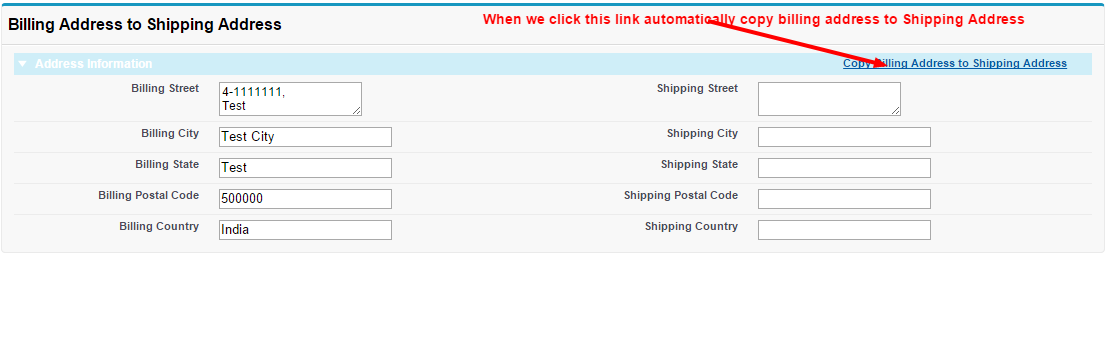 Salesforce Activities: Copying Billing Address to Shipping Address ...