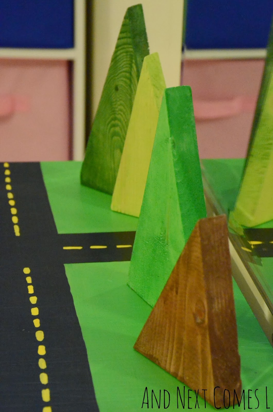 DIY Road Table With Homemade Wooden Trees | And Next Comes L ...