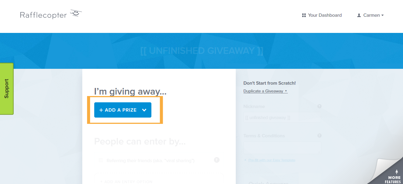 Cómo realizar un sorteo en Rafflecopter